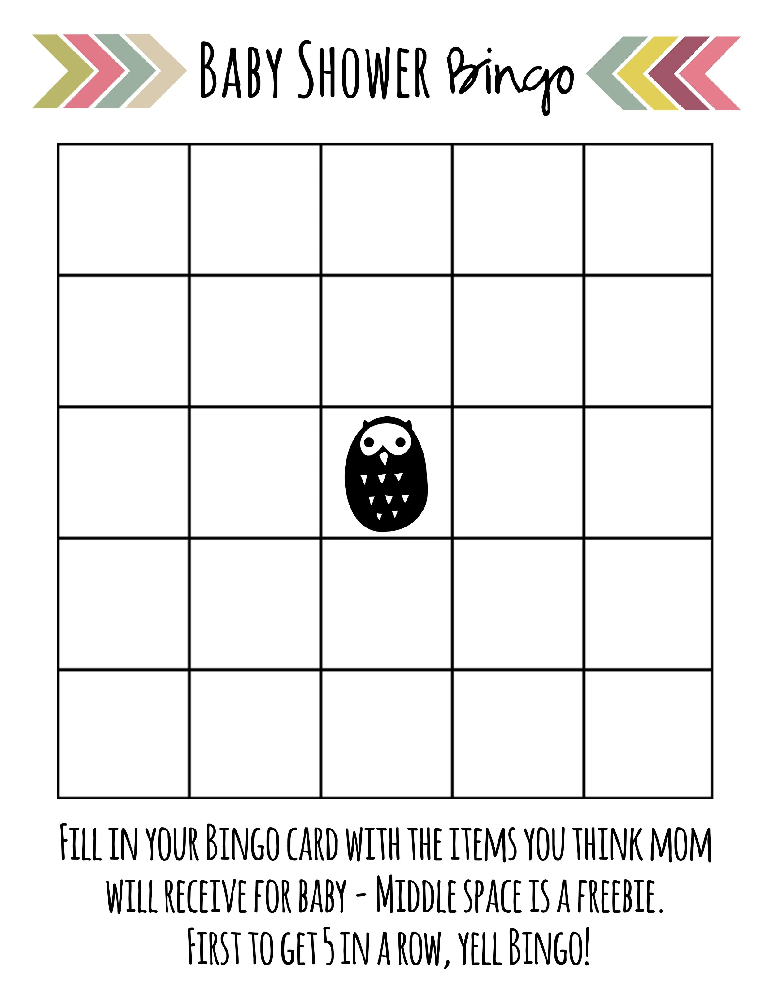 Rainbow Baby Shower Bingo Printable Baby Shower Bingo Rubber Ducky