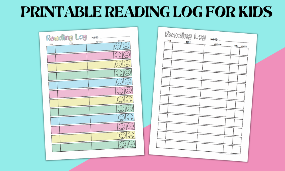 Printable Reading Log for Kids