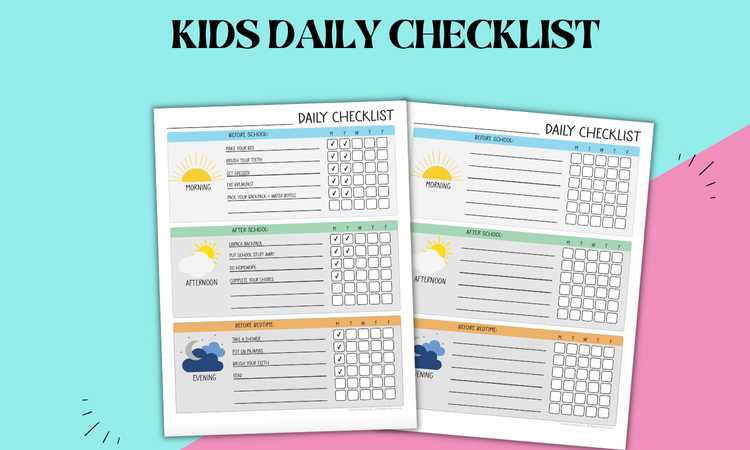 Kids Daily Checklist Printable