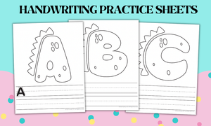 Dinosaur Alphabet Handwriting Practice Sheets Printables