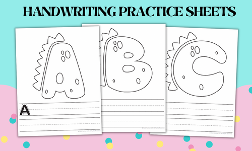 Dinosaur Alphabet Handwriting Practice Sheets Printables