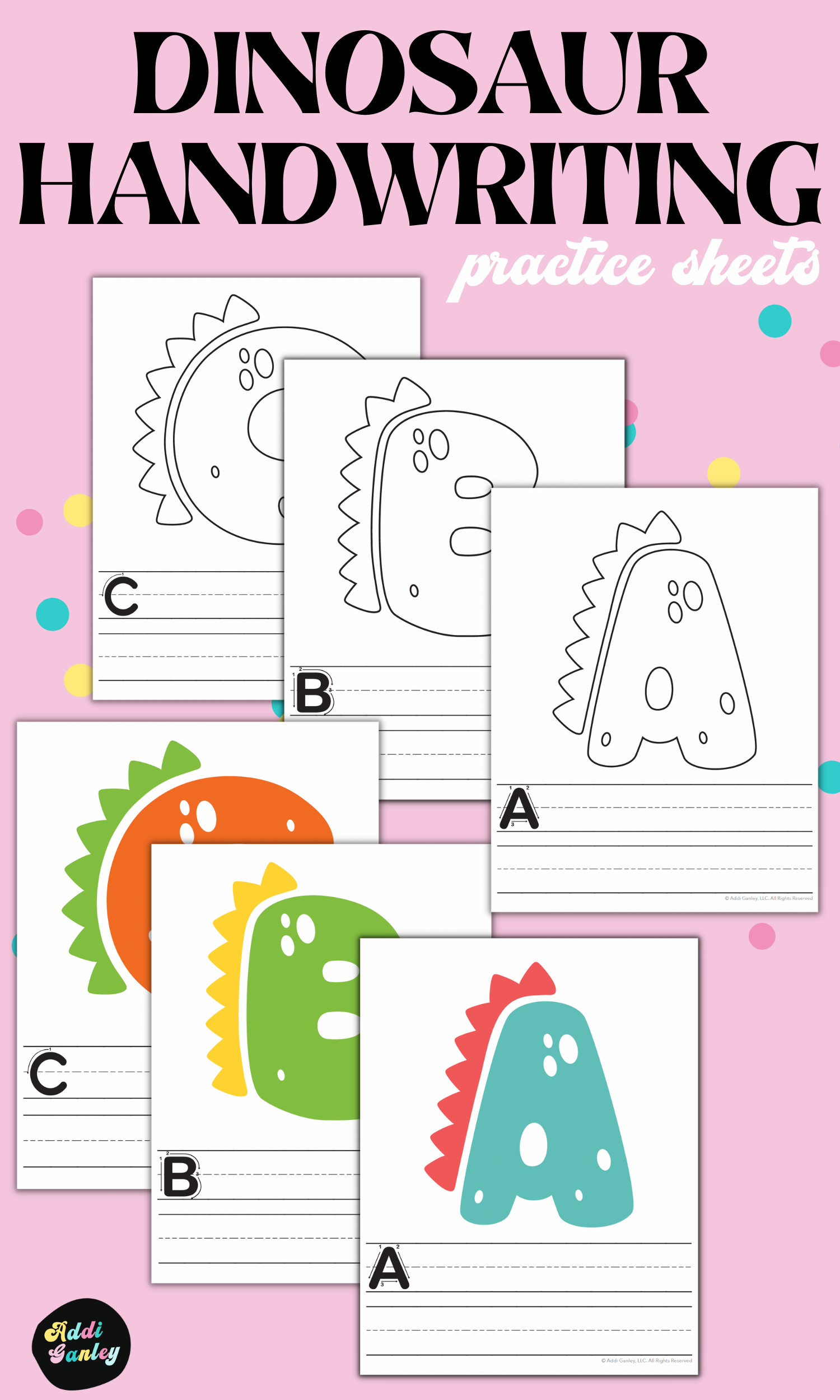 Dinosaur Alphabet Handwriting Practice Sheets Printables