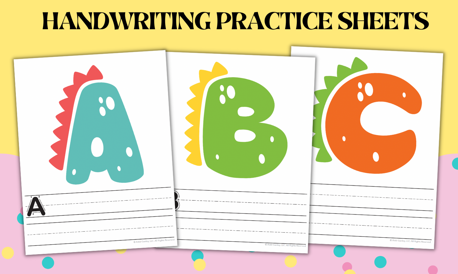 Dinosaur Alphabet Handwriting Practice Sheets Printables