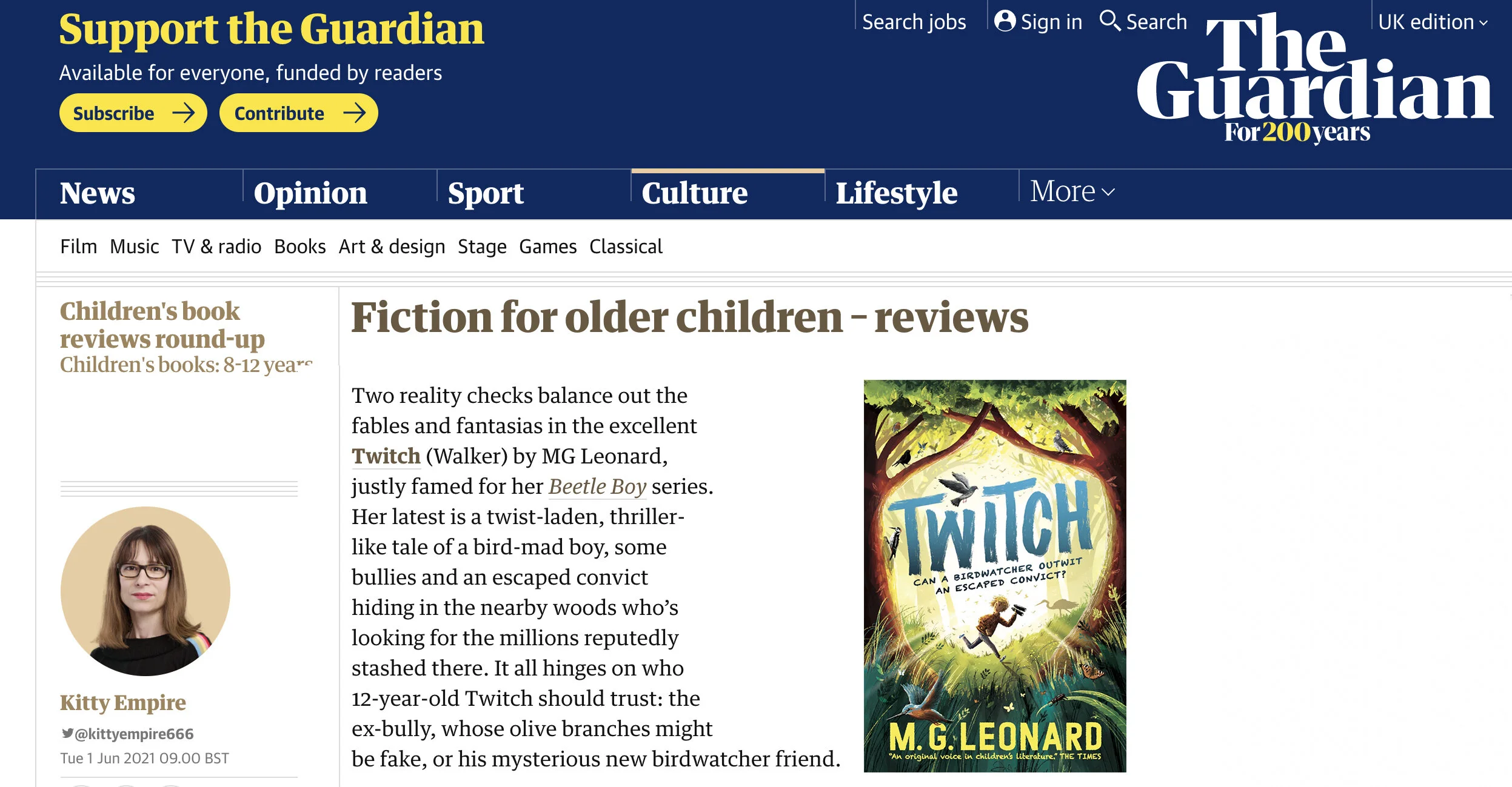 Twitch flies into bookshops and is spotted as The Times Children's Book ...