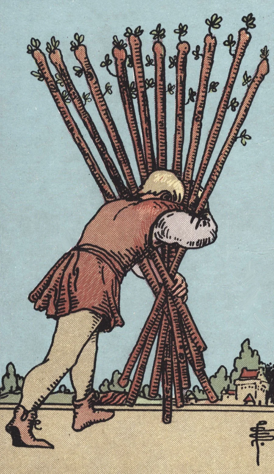 Incandescent Tarot - Ten of Wands Tarot Card Meaning