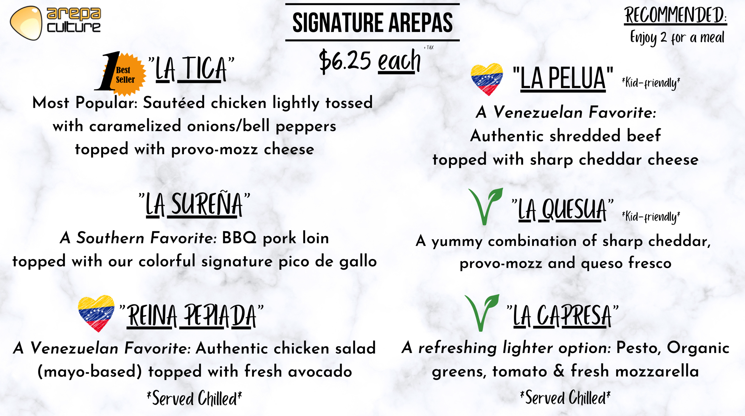 Food Truck Menu Arepa Culture Nc - Design Talk