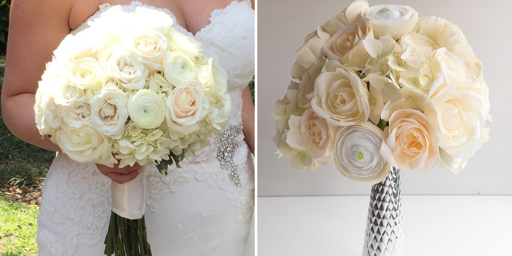 Round Ivory Rose Bouquet