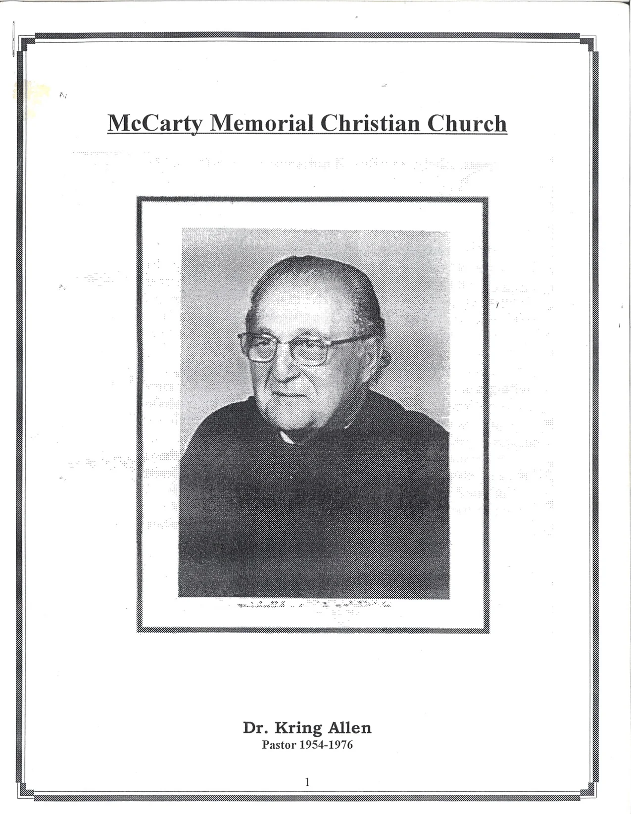 History — McCarty Memorial Christian Church