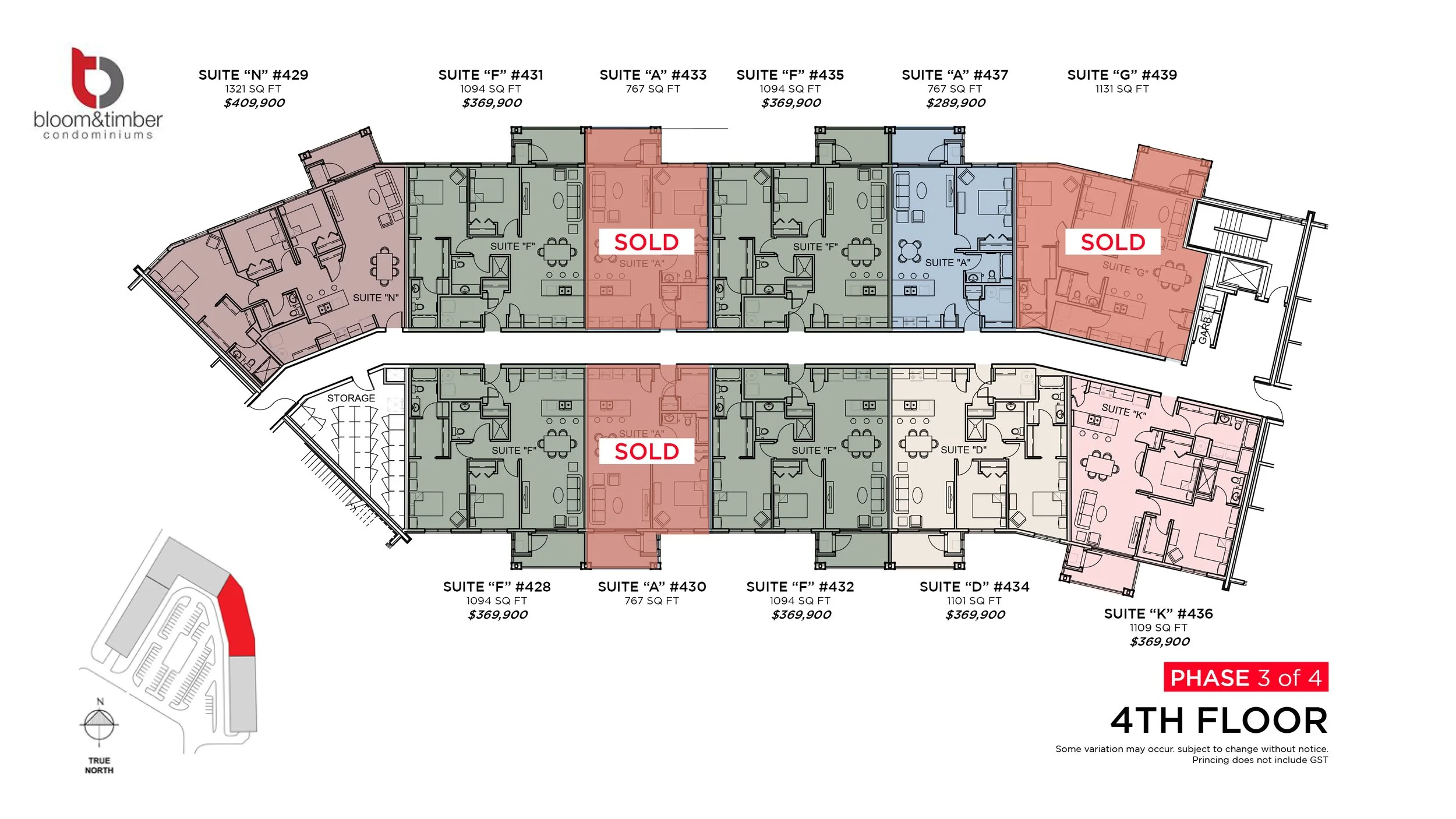 Pricing & Availability — Bloom & Timber Condominiums