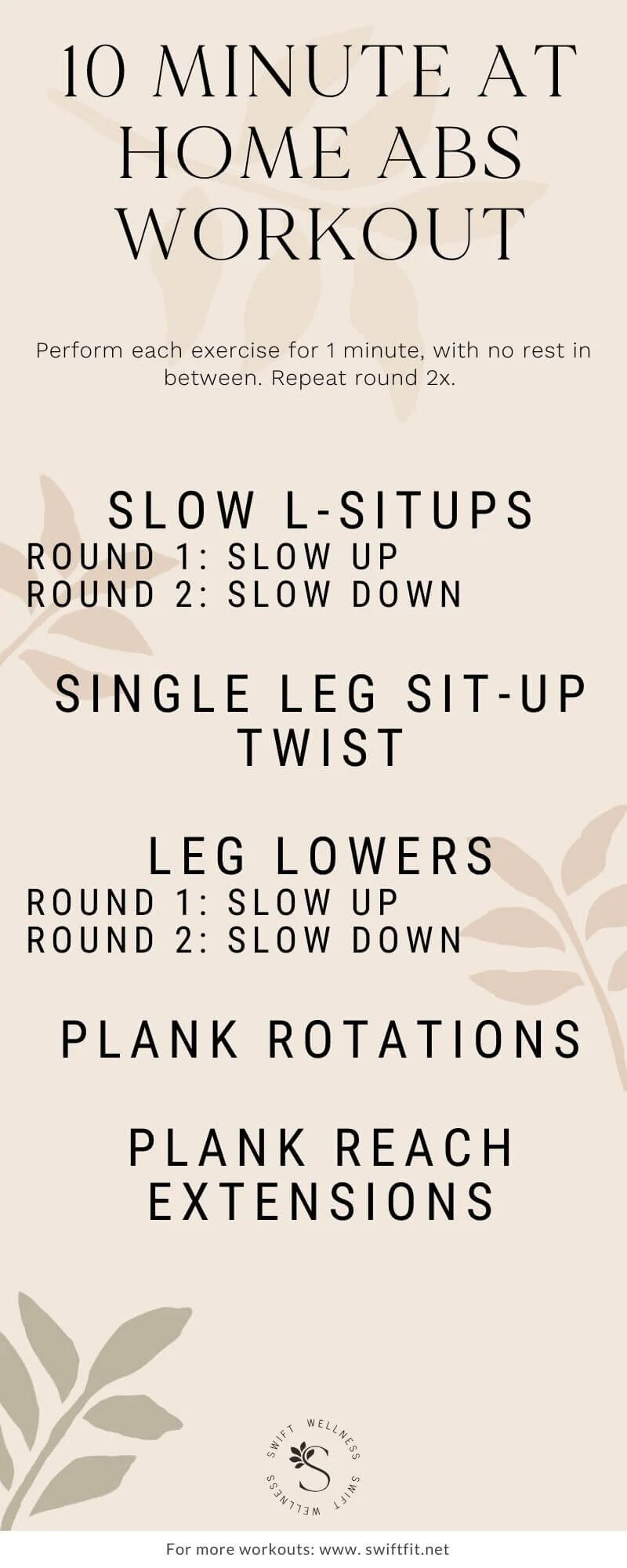 10 Minute Abs Workout No Equipment Needed Swift Wellness