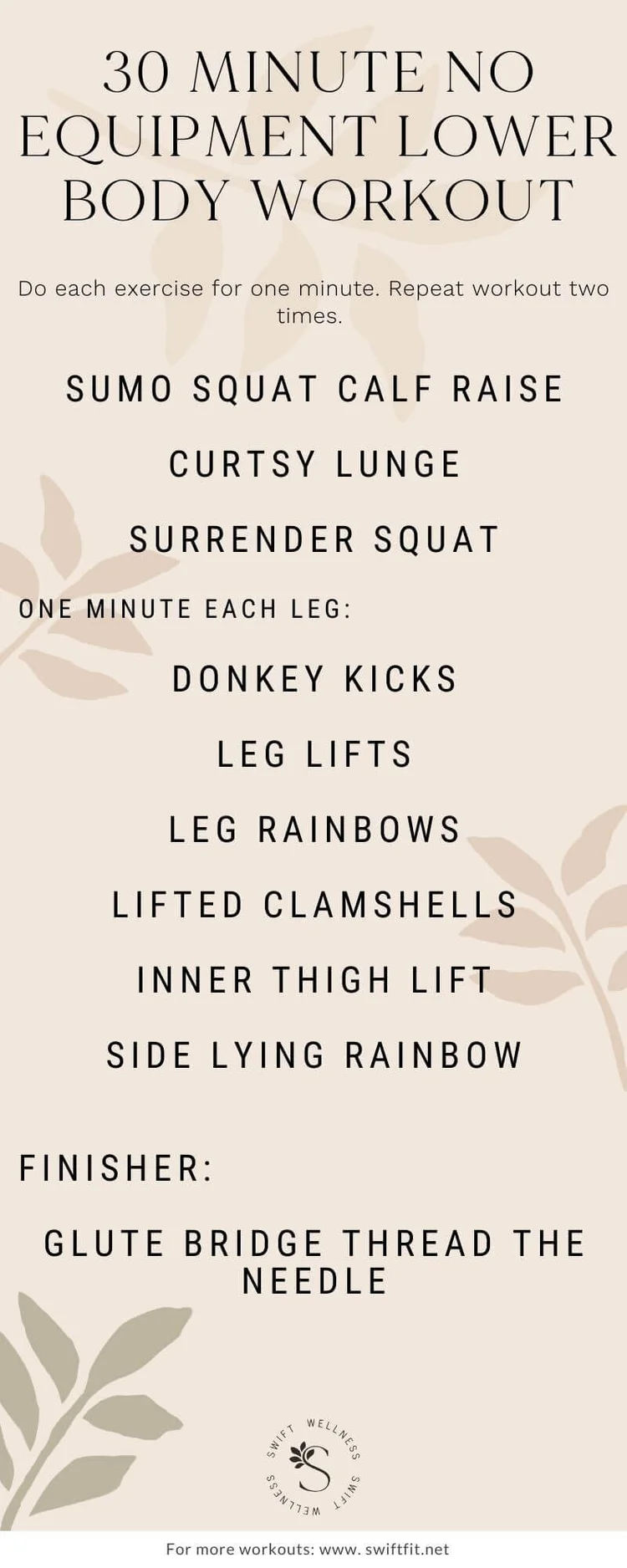 30 Minute No Equipment Lower Body Workout | Swift Wellness