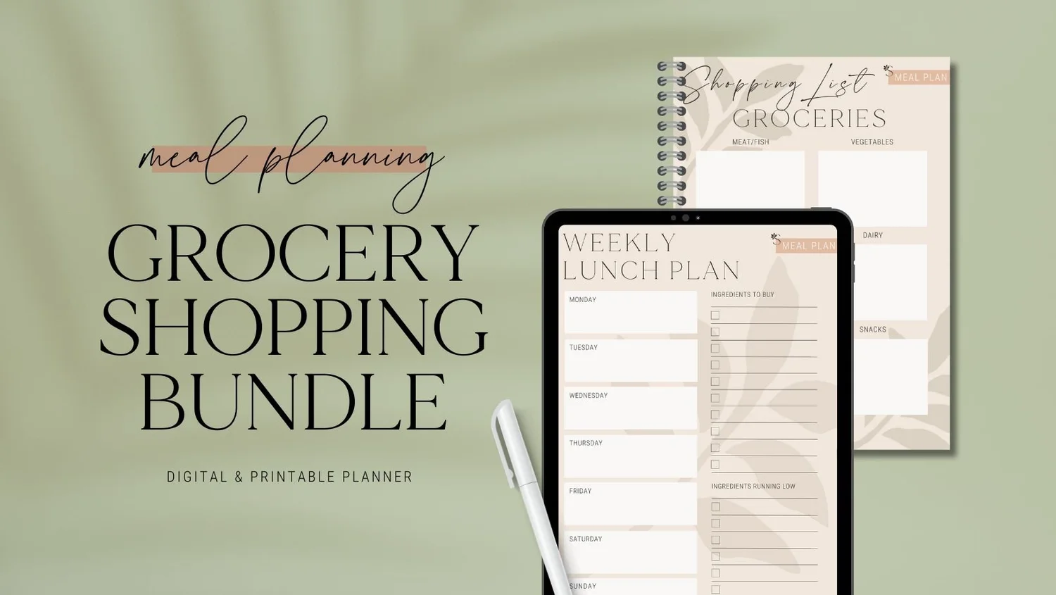 Grocery Shopping List - Printable Planner Pages | Swift Wellness