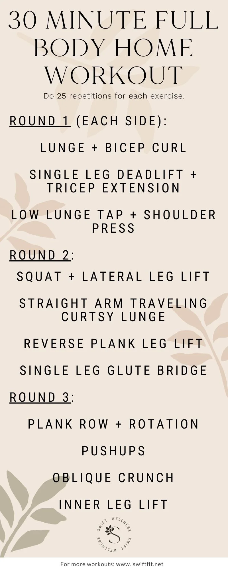 The Best 30 Minute Full Body Workout At Home | Swift Wellness