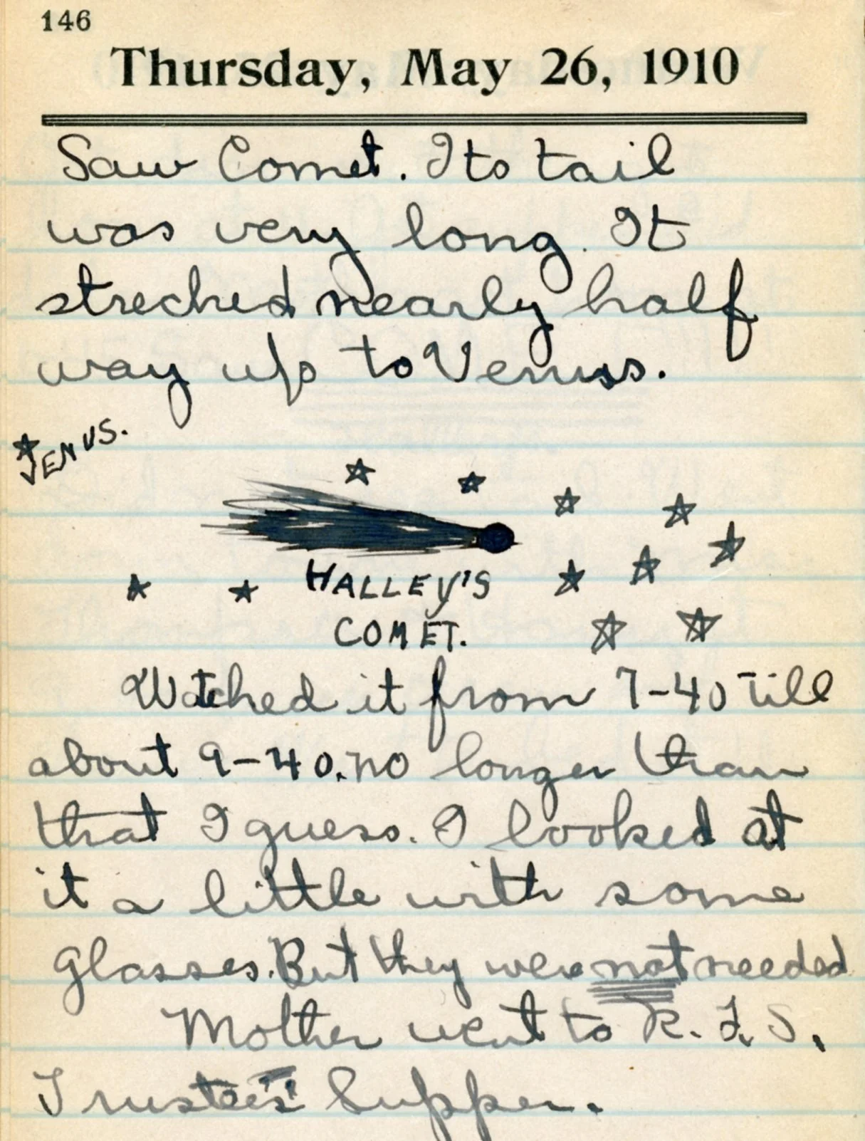 Halleys Comet 1910