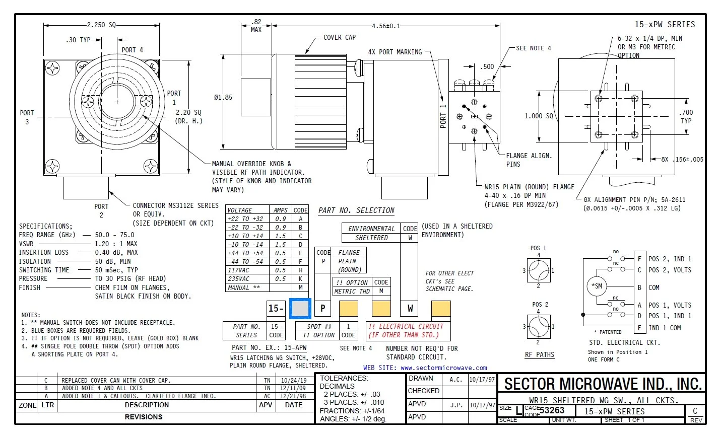 WR10-15 Series — Sector Microwave Industries