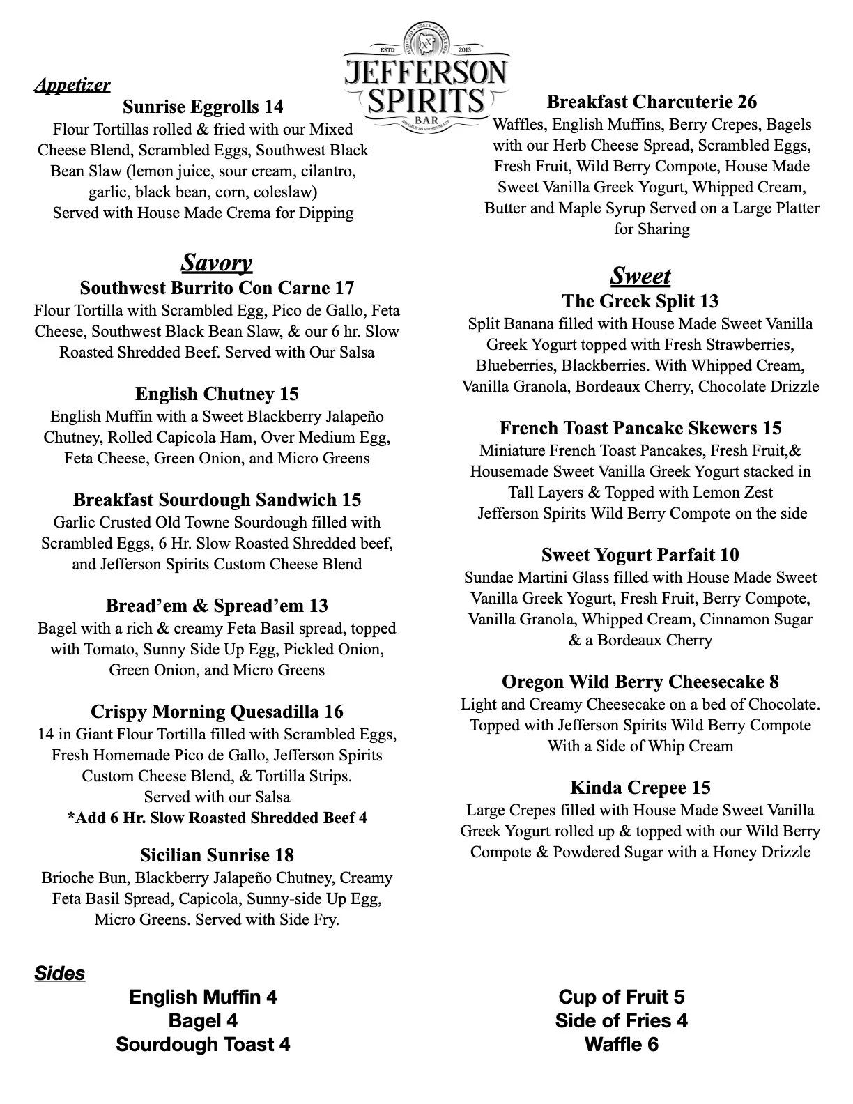 jefferson spirits bar