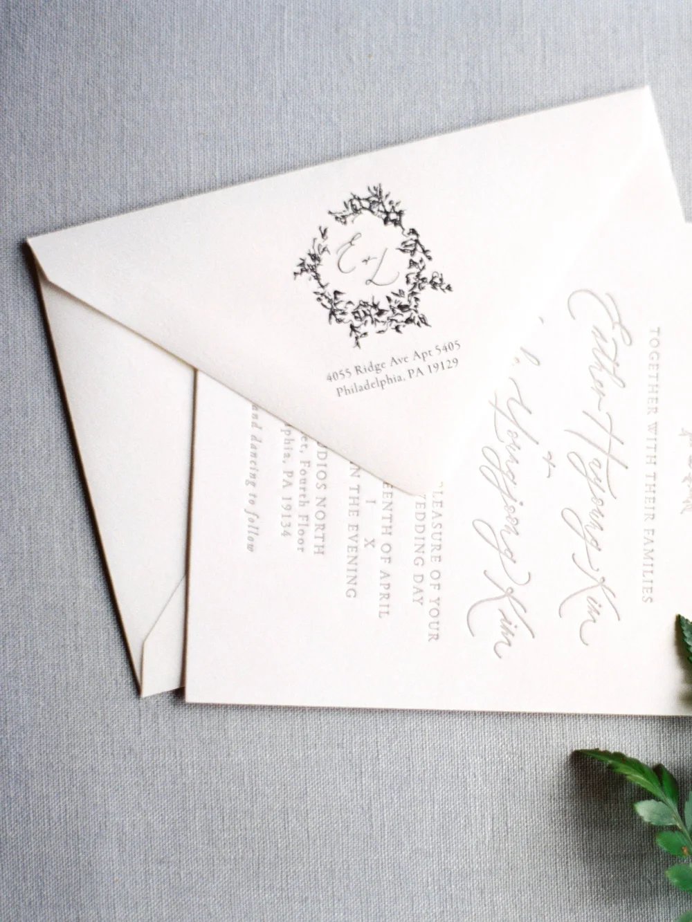 Gemma Invitation Card (Curve) | Ettie Kim Studio