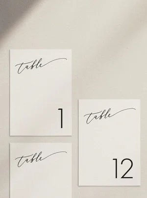 Calligraphy Table Numbers (Card Stock) | Ettie Kim Studio