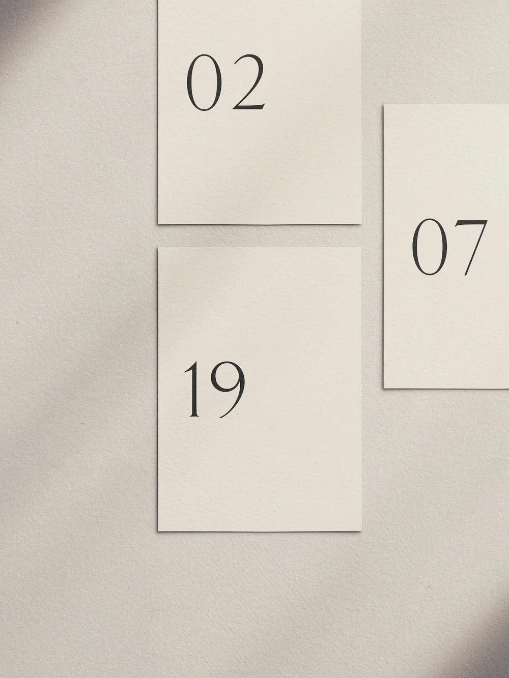 Calligraphy Table Numbers (Card Stock) | Ettie Kim Studio