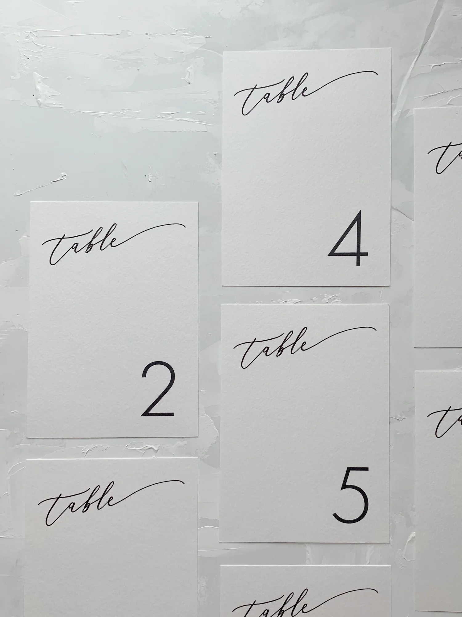Calligraphy Table Numbers (Card Stock) | Ettie Kim Studio