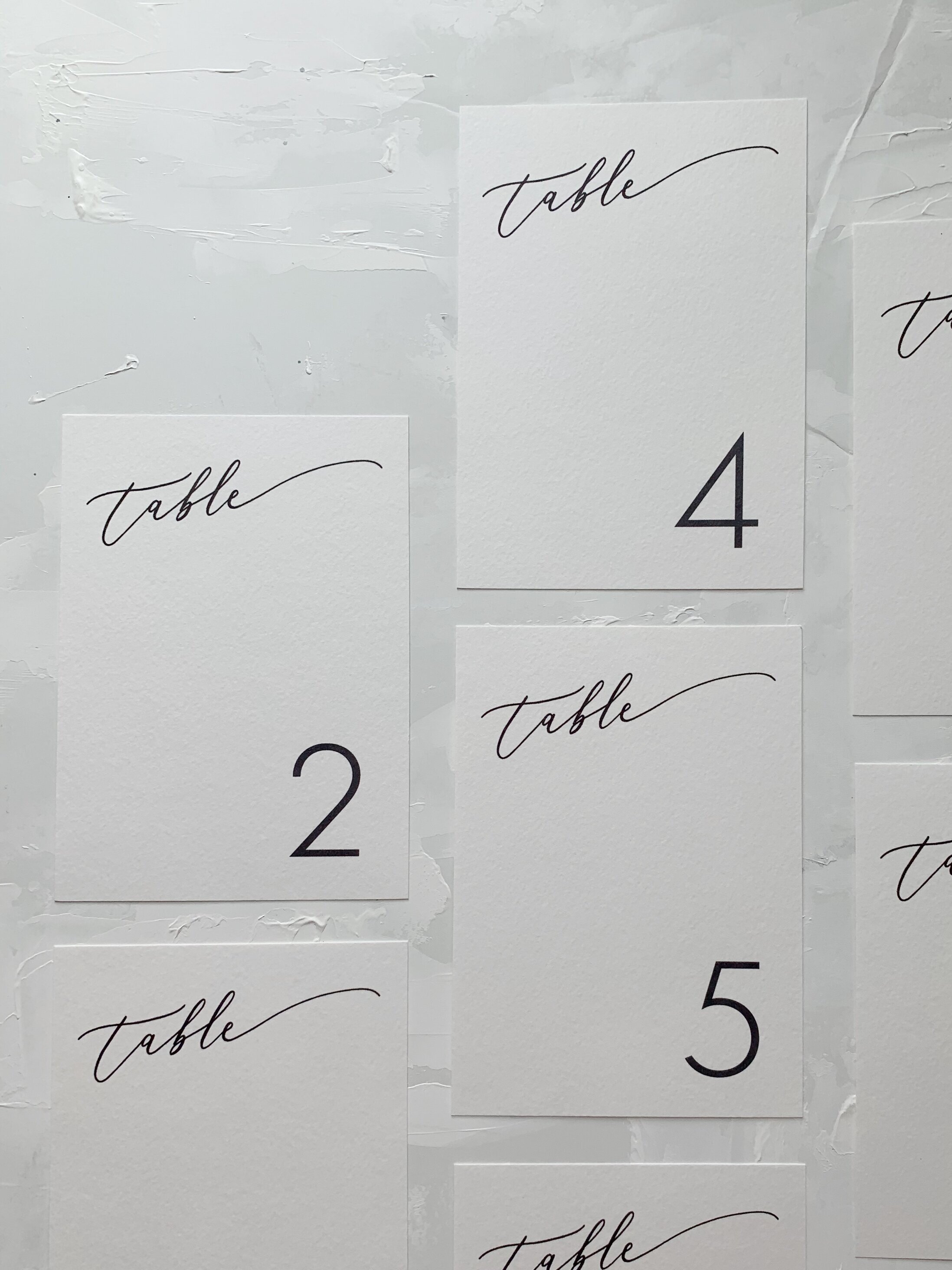 Calligraphy Table Numbers (Card Stock) | Ettie Kim Studio