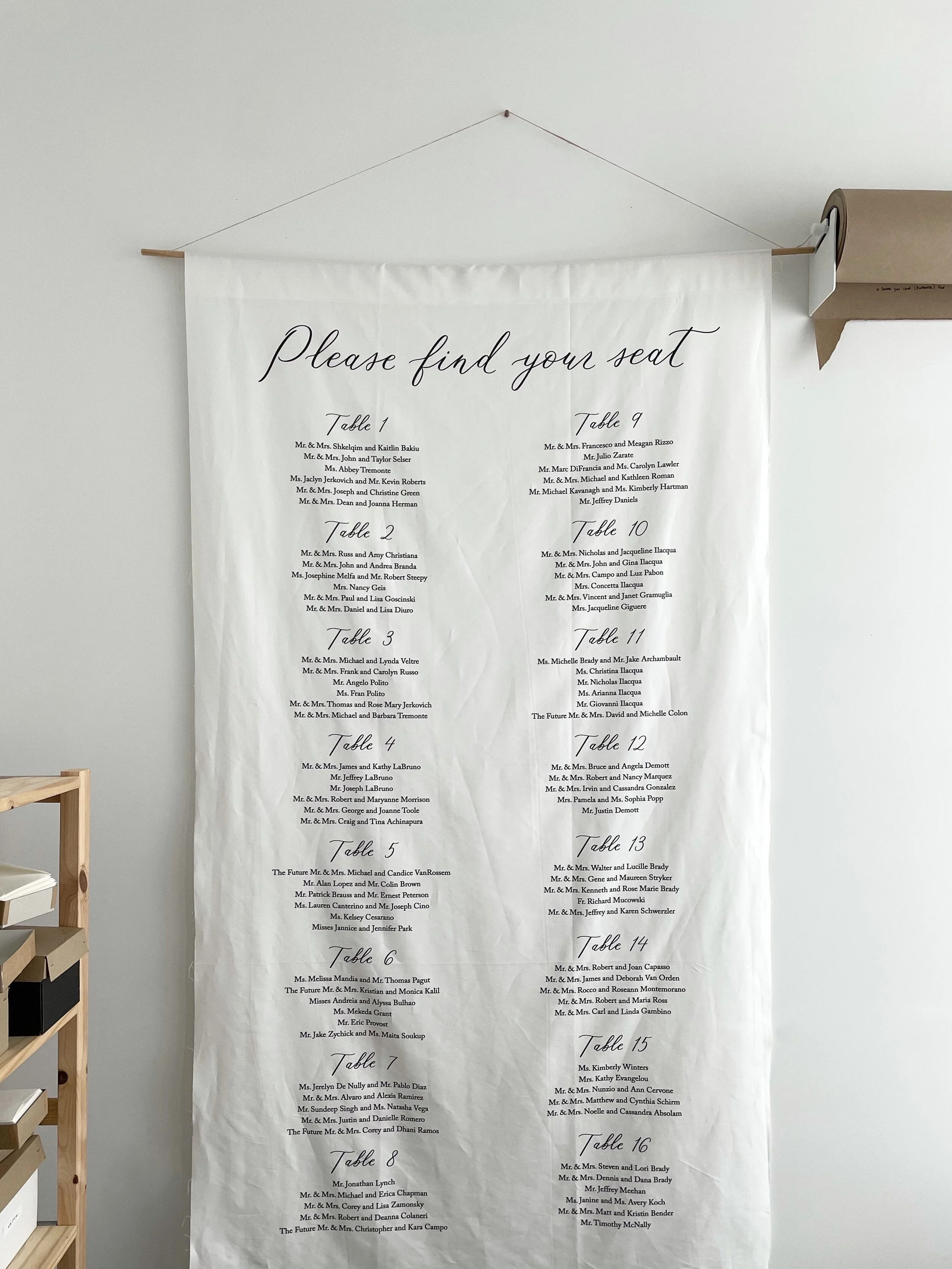 Isla Seating Chart Banner (Two-Panel) | Ettie Kim Studio