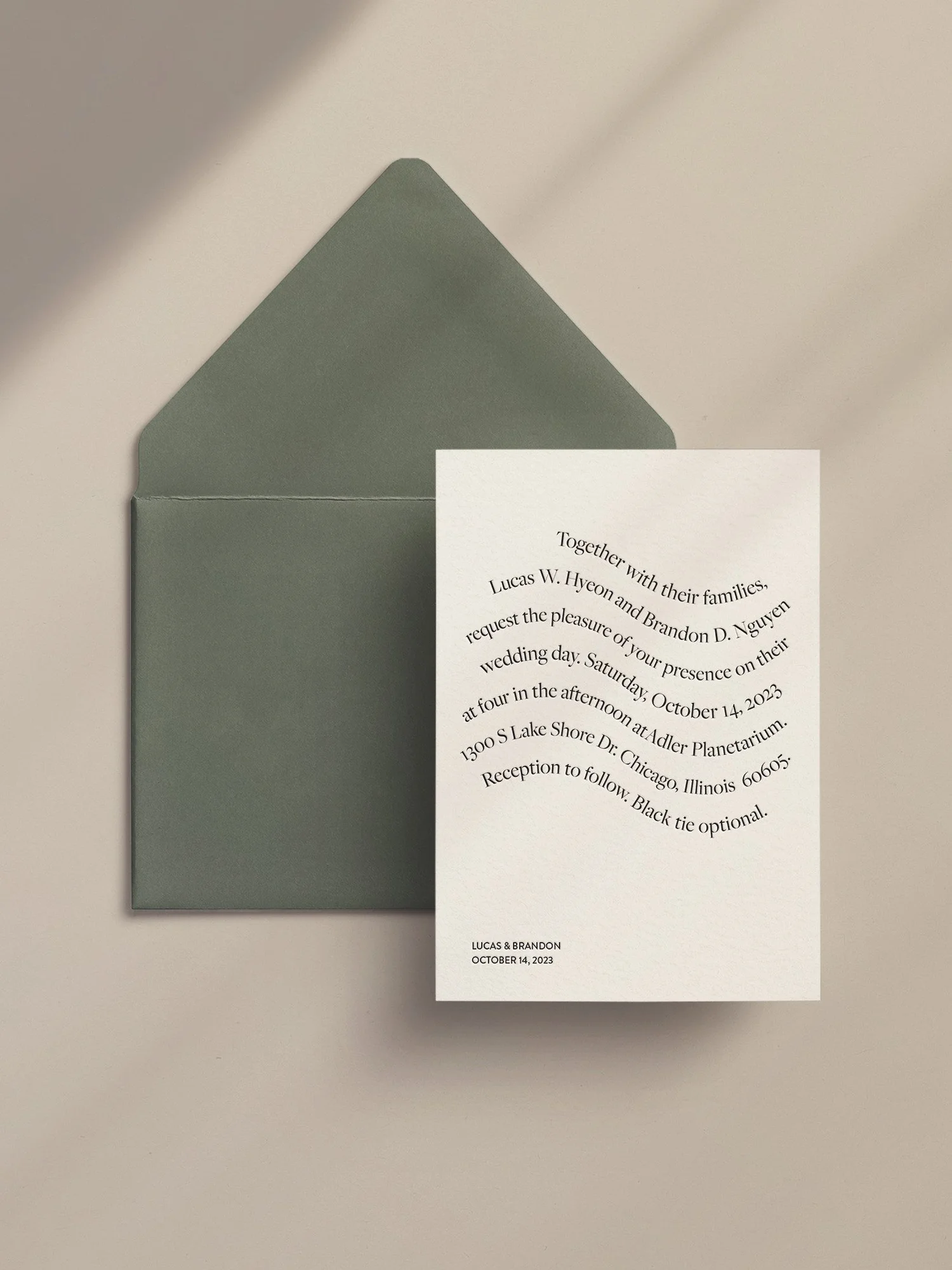 Gemma Invitation Card (Curve) | Ettie Kim Studio