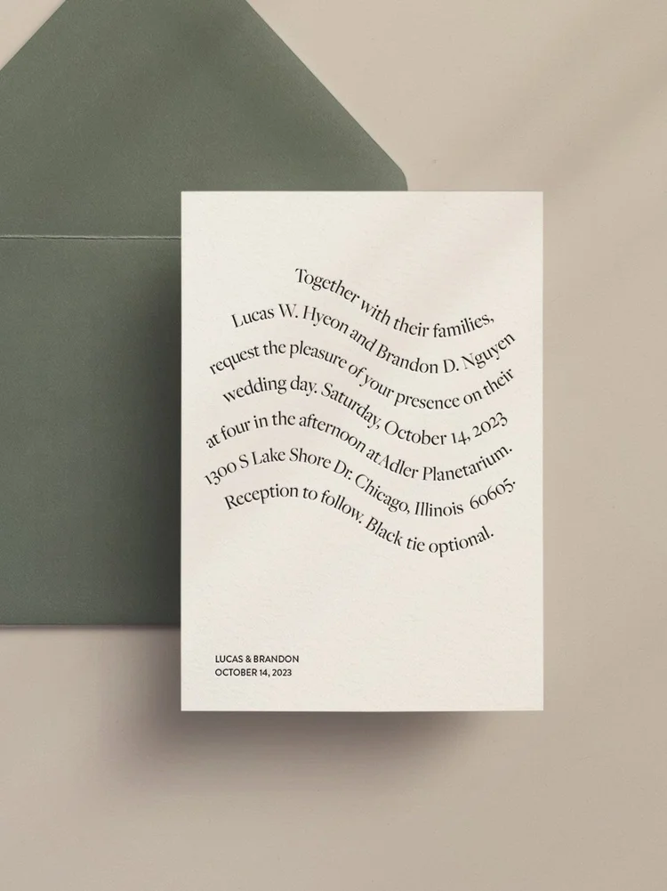 Gemma Invitation Card (Curve) | Ettie Kim Studio