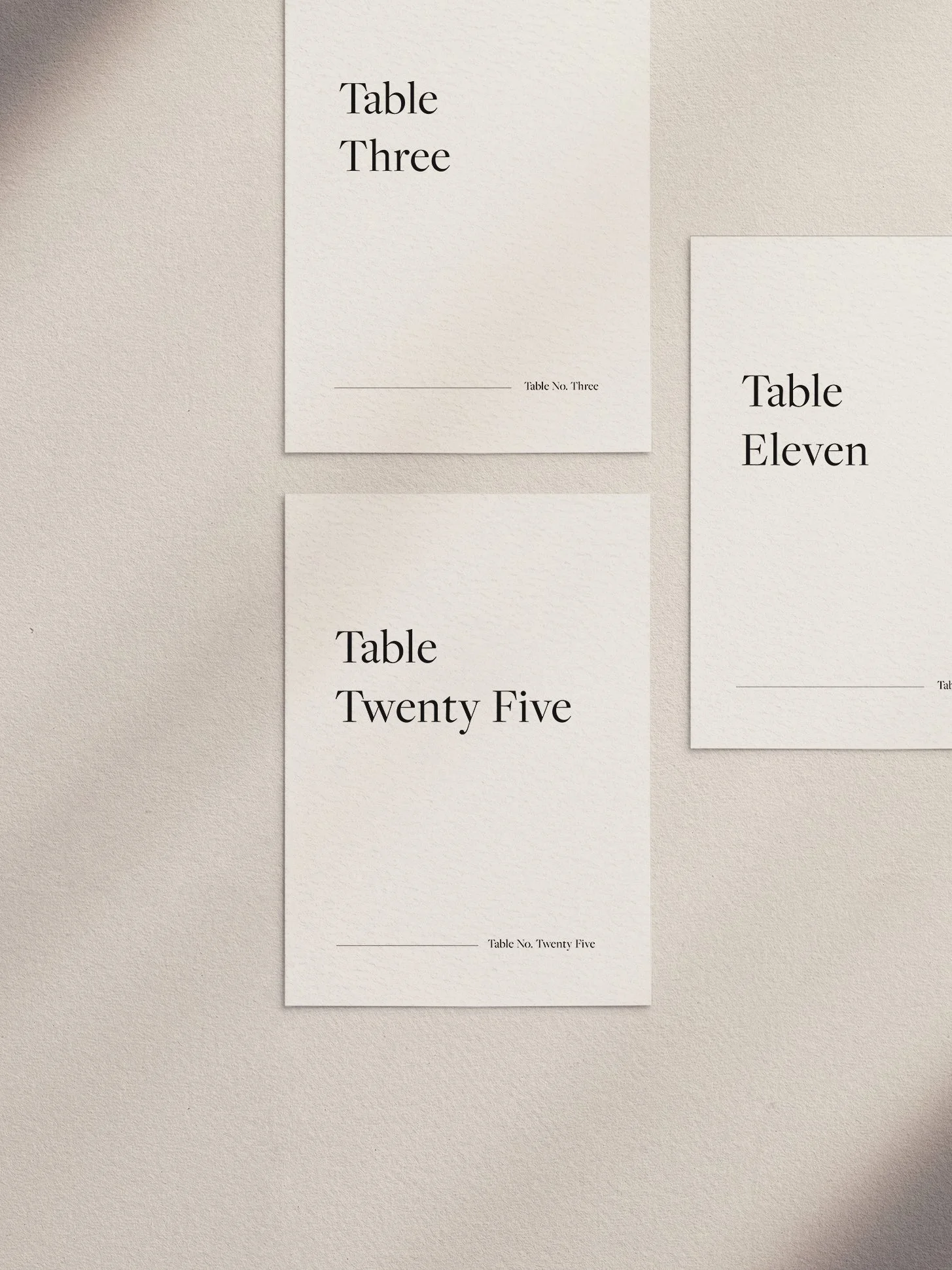 Calligraphy Table Numbers (Card Stock) | Ettie Kim Studio