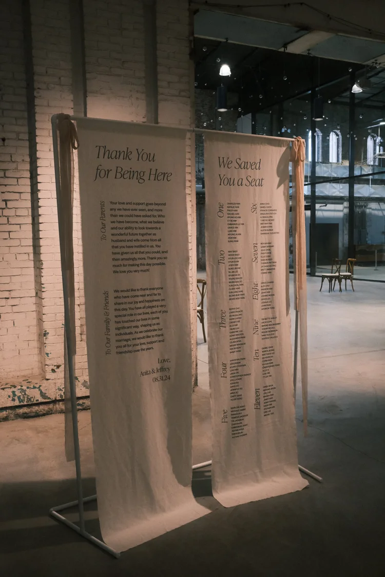 Katherine/Margot/Bernardine Seating Chart Banner | Ettie Kim Studio