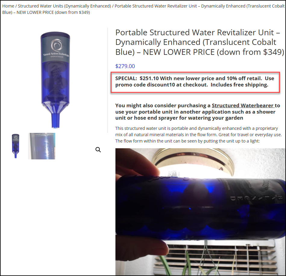 Natural Action Technologies Structured Water Device — John Ellis Water