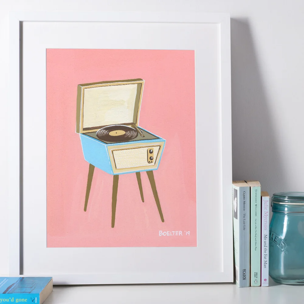 Vintage Record Player Art