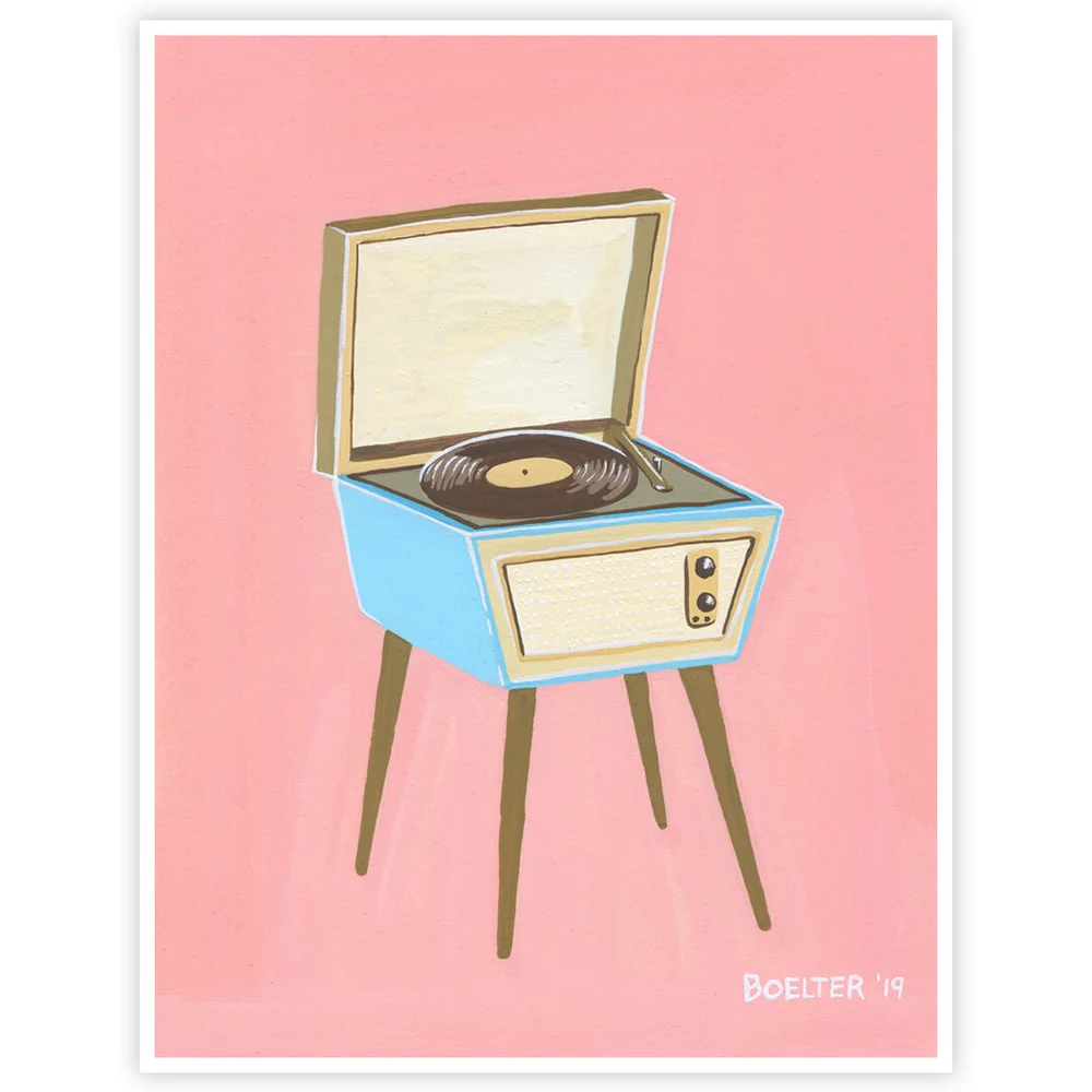 Vintage Record Player Art