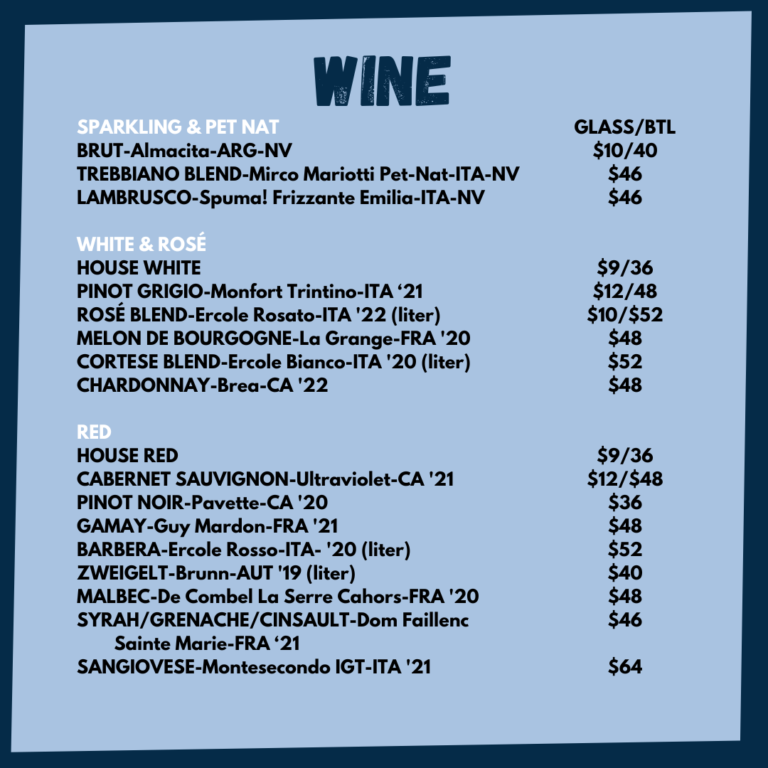 Today's Menu — Honest, humble food and drink in a comfortable ...