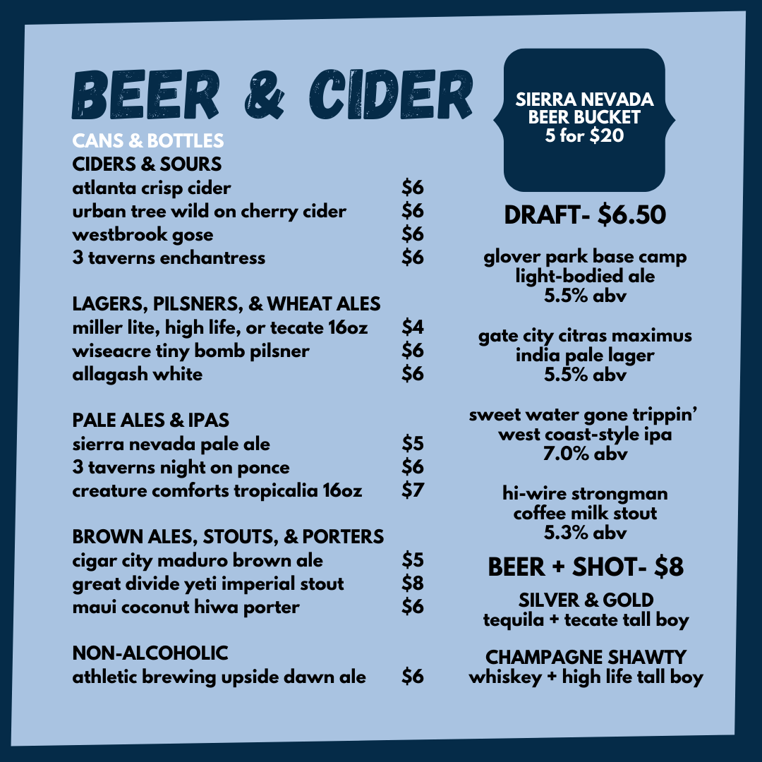 Current Menu — Honest, humble food and drink in a comfortable ...