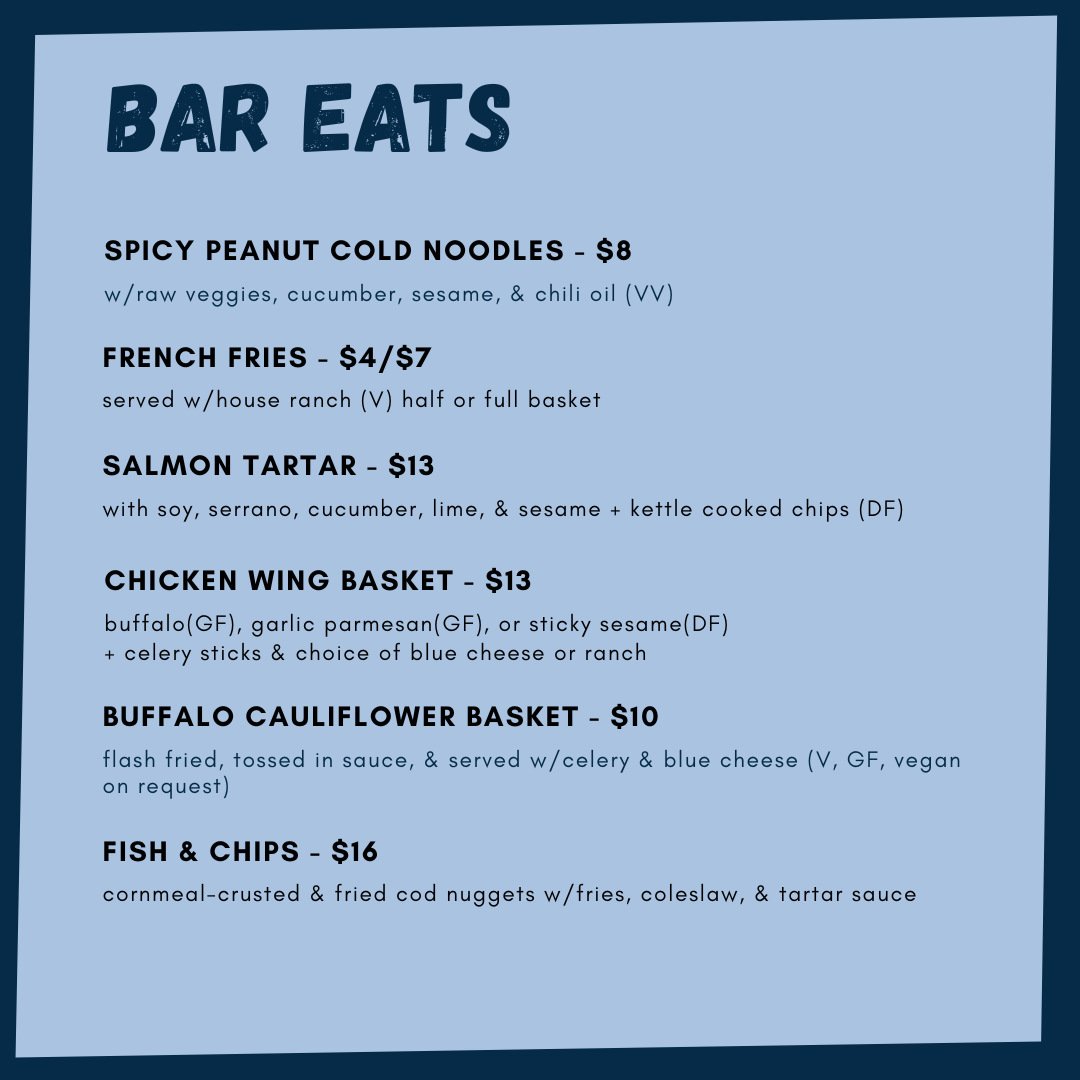 Current Menu — Honest, humble food and drink in a comfortable ...