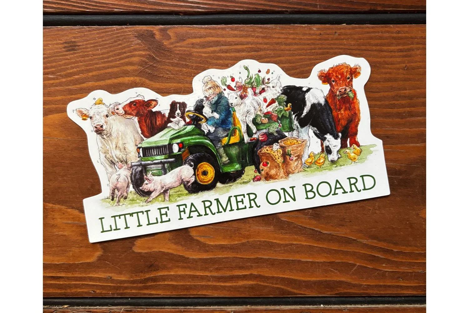 Window Cling - Little Farmer On Board — Kate Simpson | Farm Animal, Pet ...