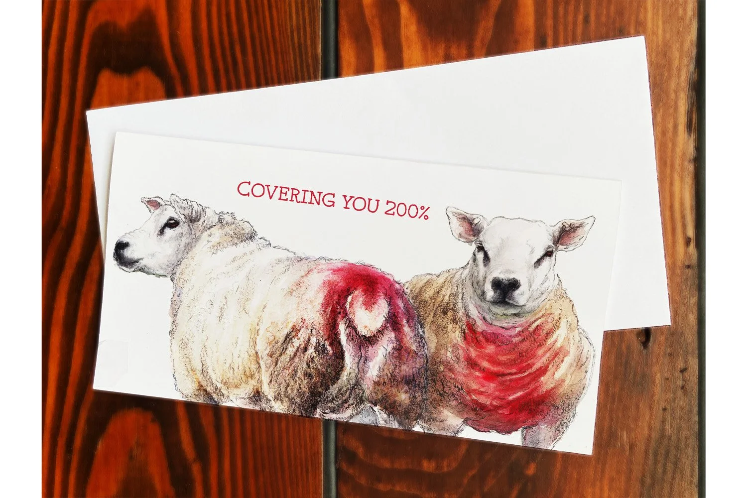 Fine Art Greeting Card - Covering You 200% — Kate Simpson | Farm Animal ...