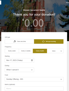 Give — Blessed Sacrament Church, Seattle