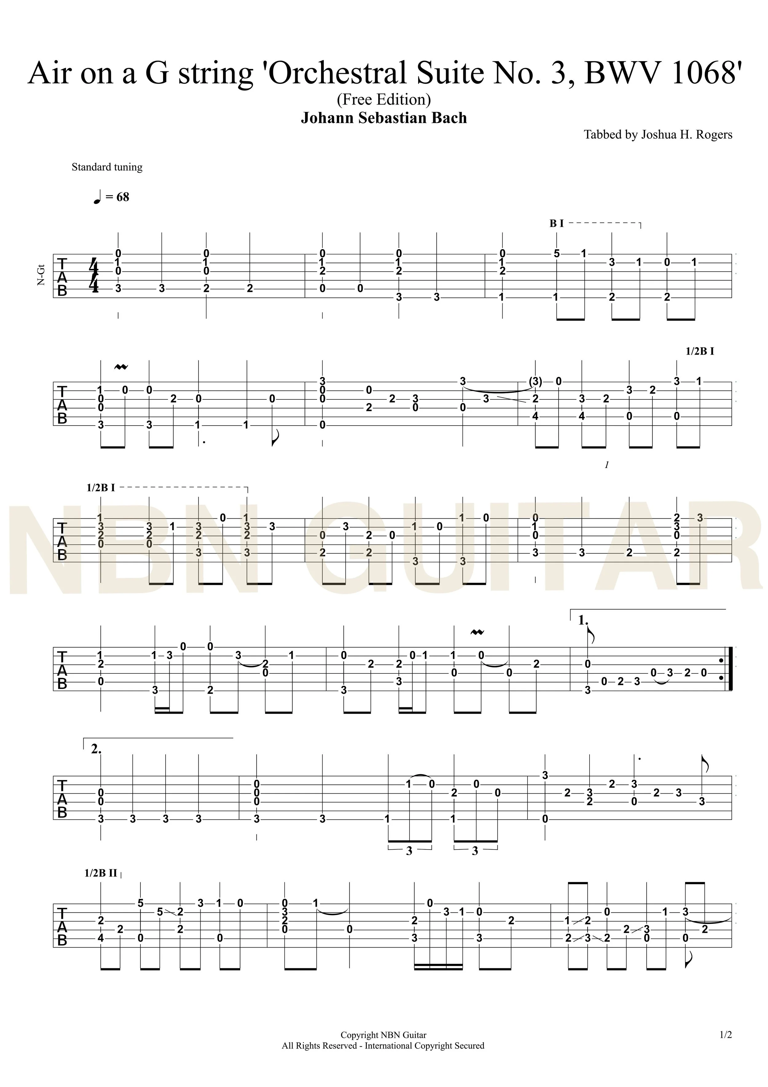 Air on a G String Online Classical Guitar Lesson — NBN Guitar