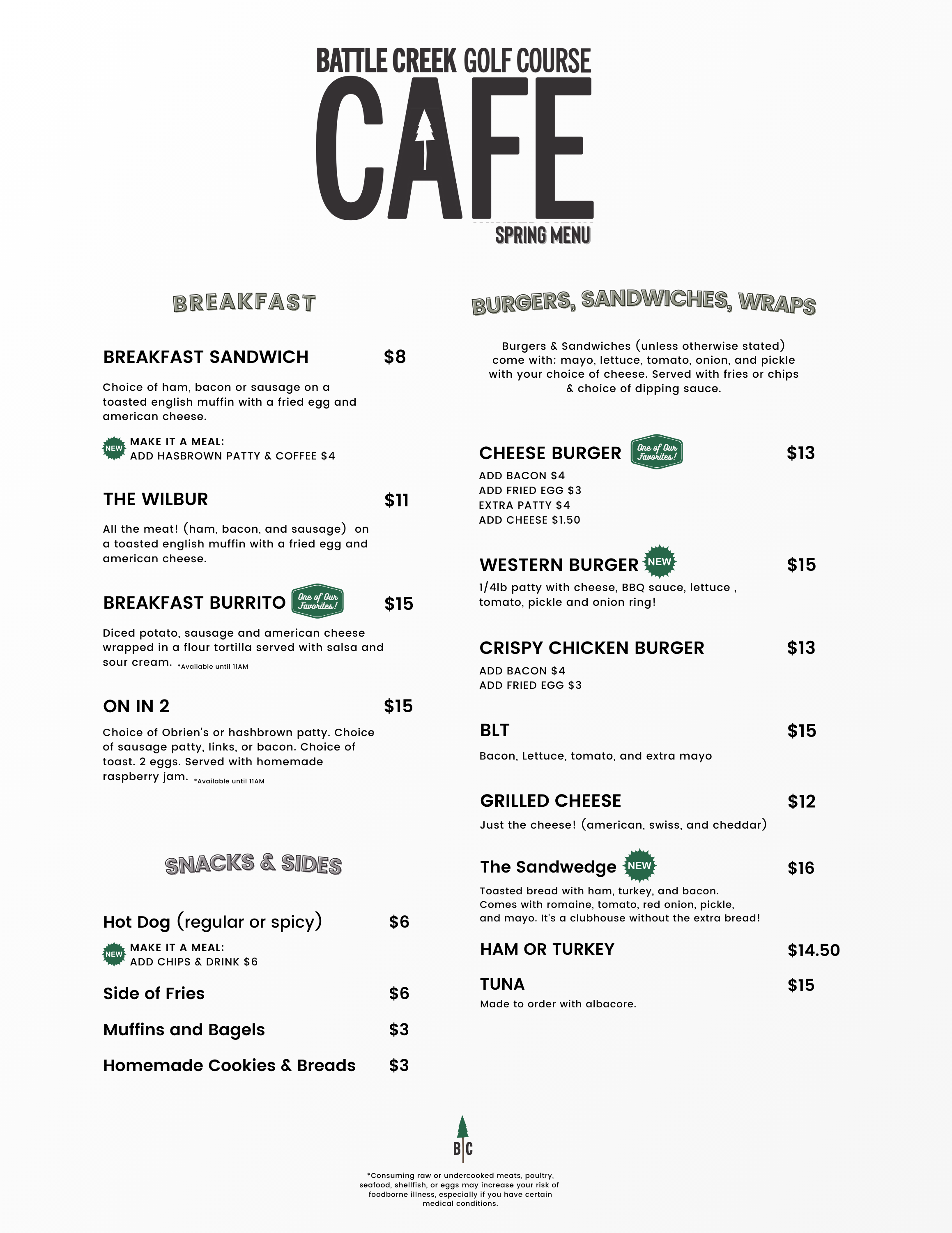 Cafe — Battle Creek Golf Course
