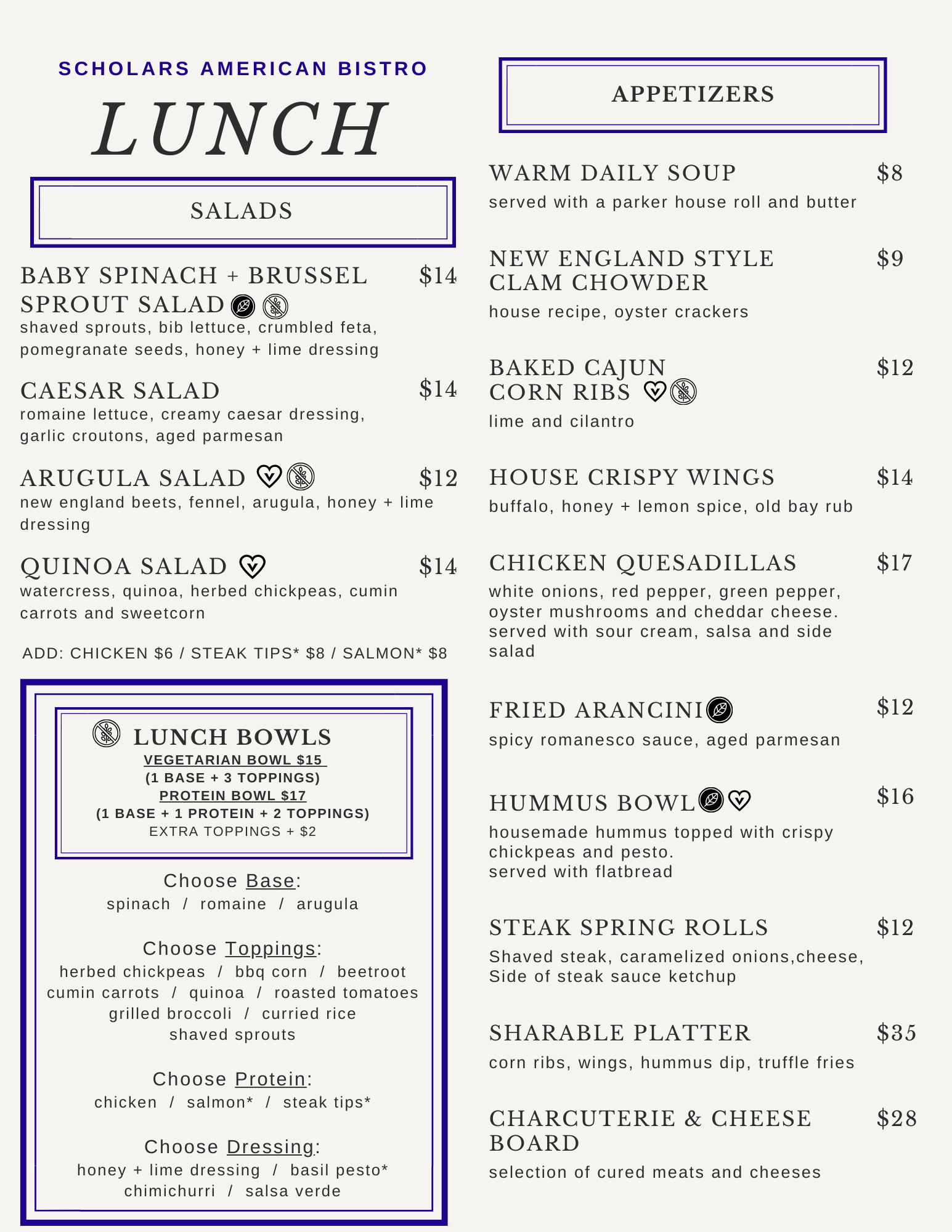 Menu — Scholars