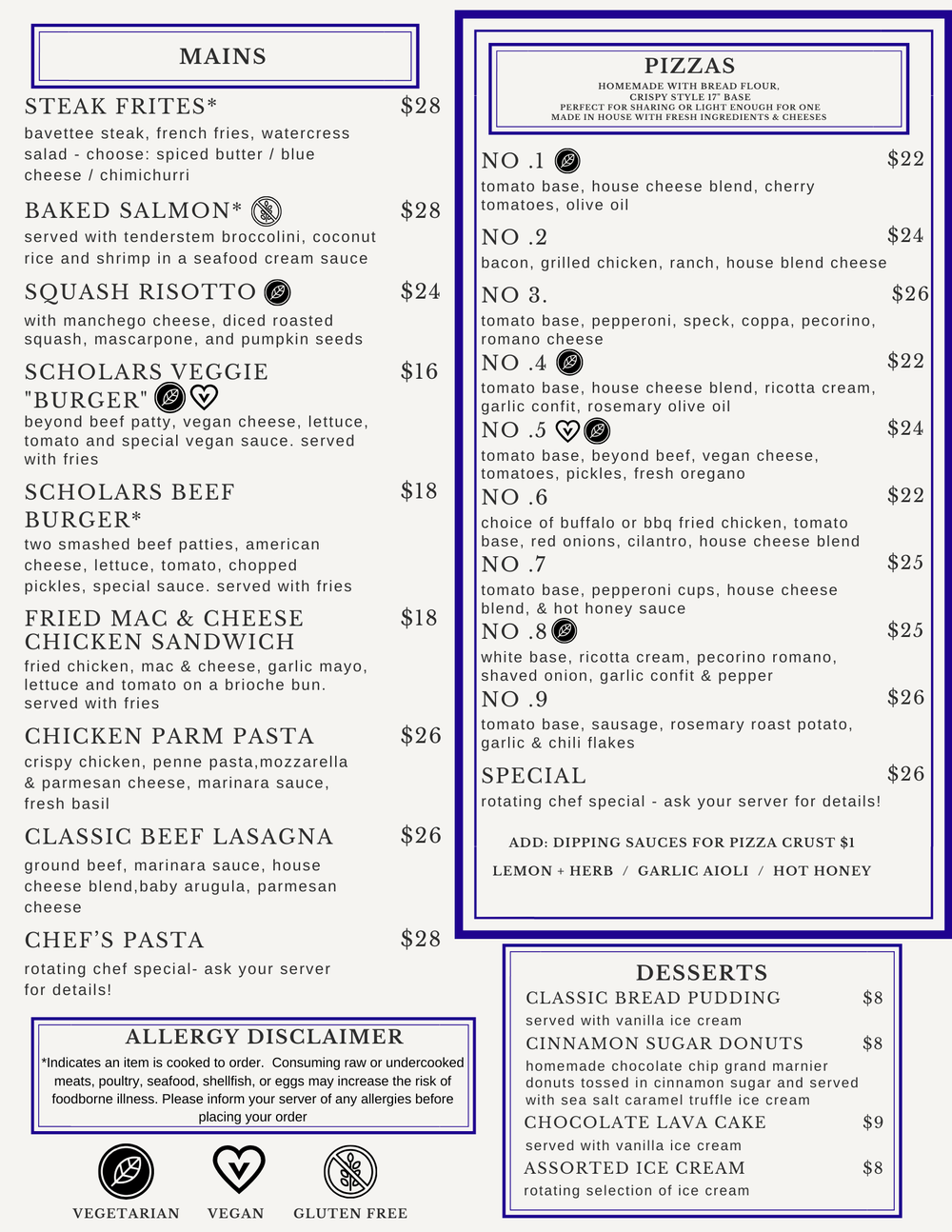 Menu — Scholars