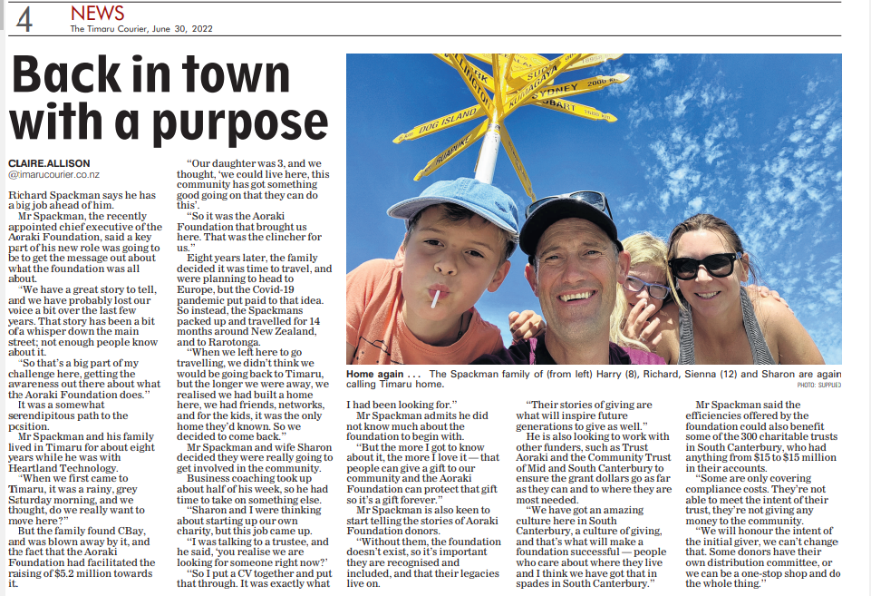 Our news — Aoraki Foundation