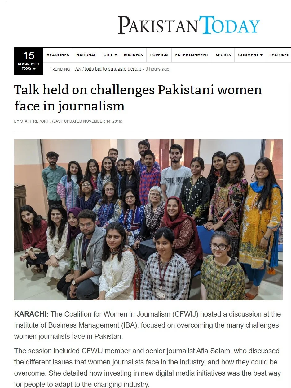 EVENT: Challenges and solutions for women journalists in Pakistani ...
