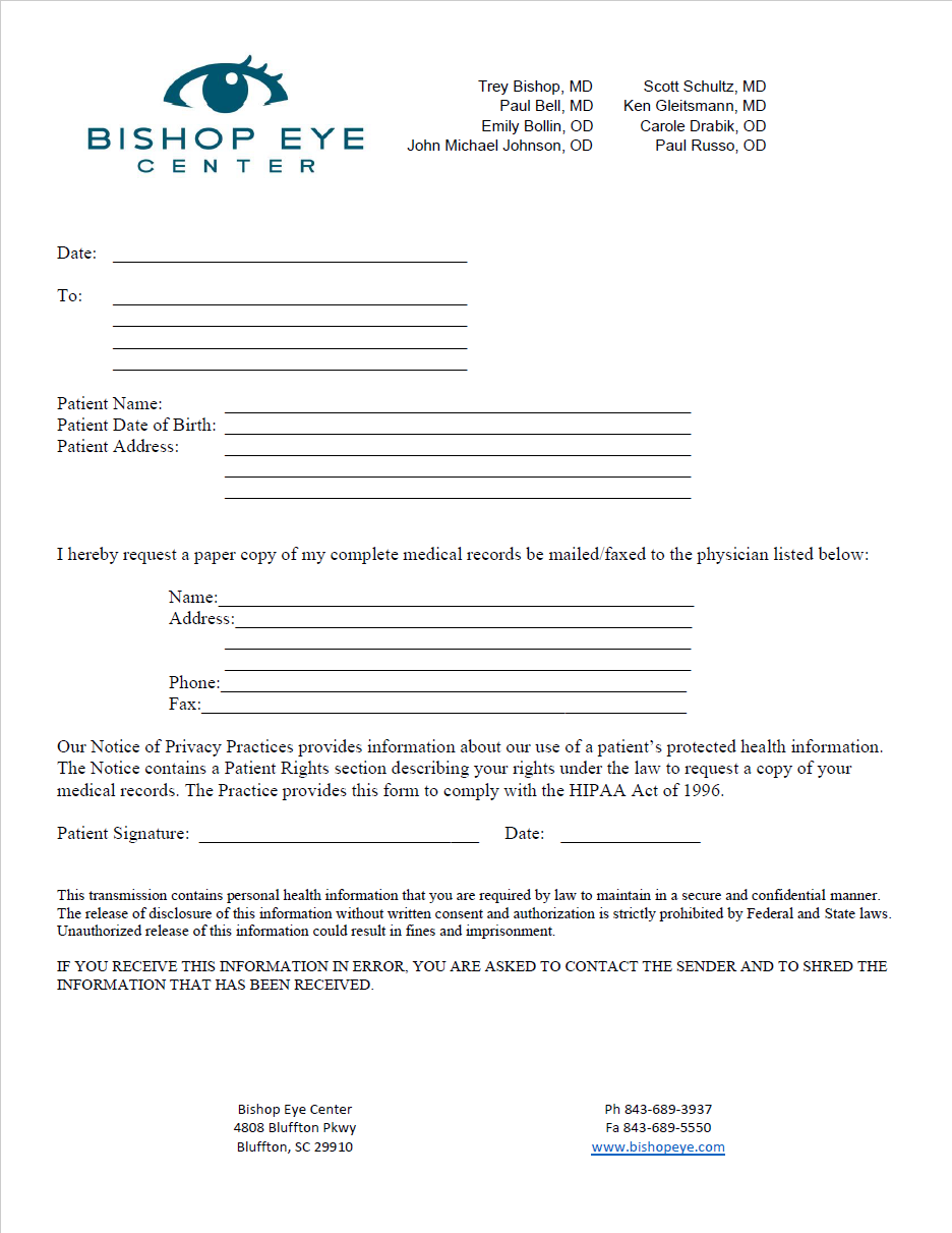 Forms — Bishop Eye Center