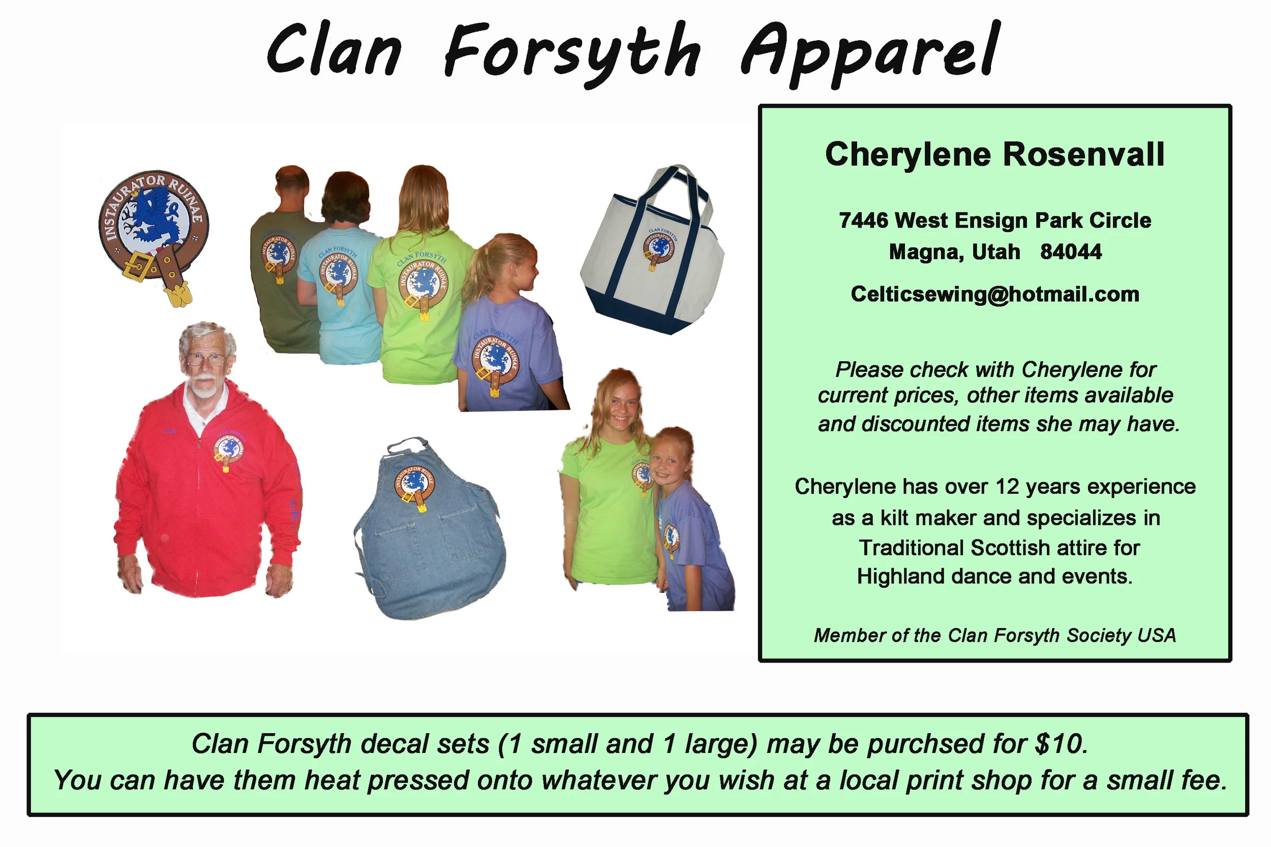 Merchandise — Clan Forsyth Society U.S.A.