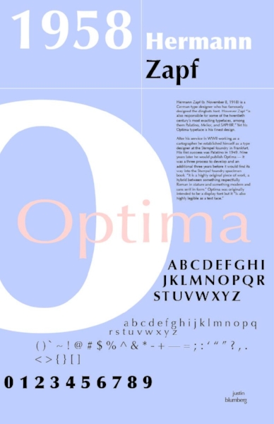 Optima Type Poster — BLUMBERG DESIGNS