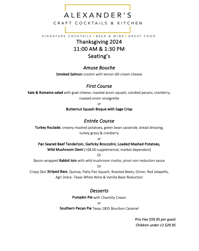 Alexander's Craft Cocktails & Kitchen | Inn On The Creek | Salado