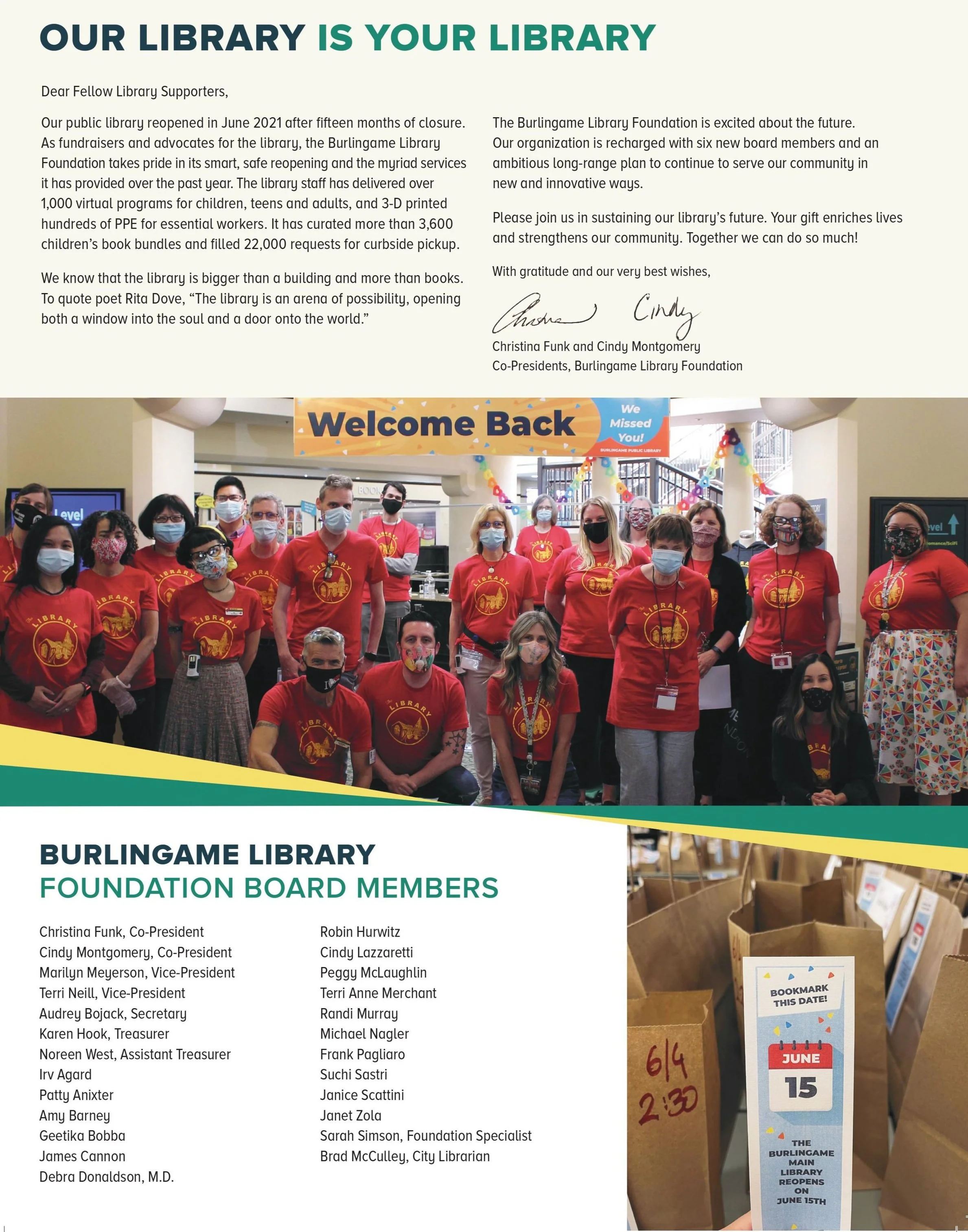 ANNUAL REPORT 2021 — BURLINGAME LIBRARY FOUNDATION